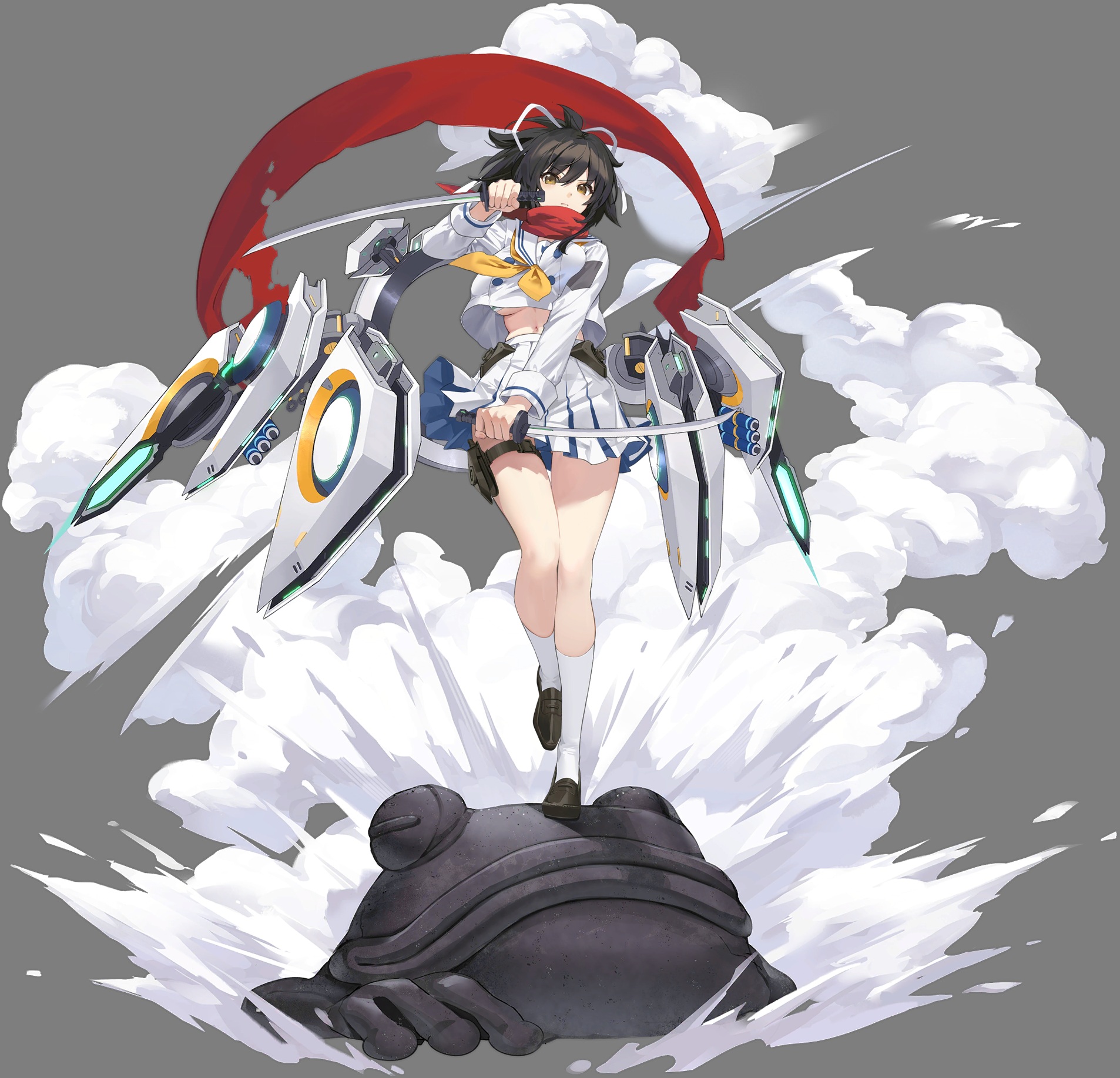 Azur Lane Senran Kagura Asuka Senran Kagura Bra Garter Seifuku Shirt